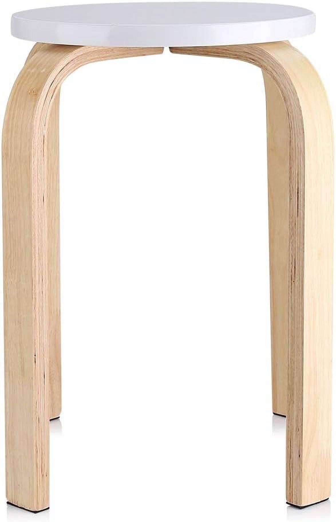 Greensen White Round Stool, 18 Inch Backless Chairs with Round Top ...