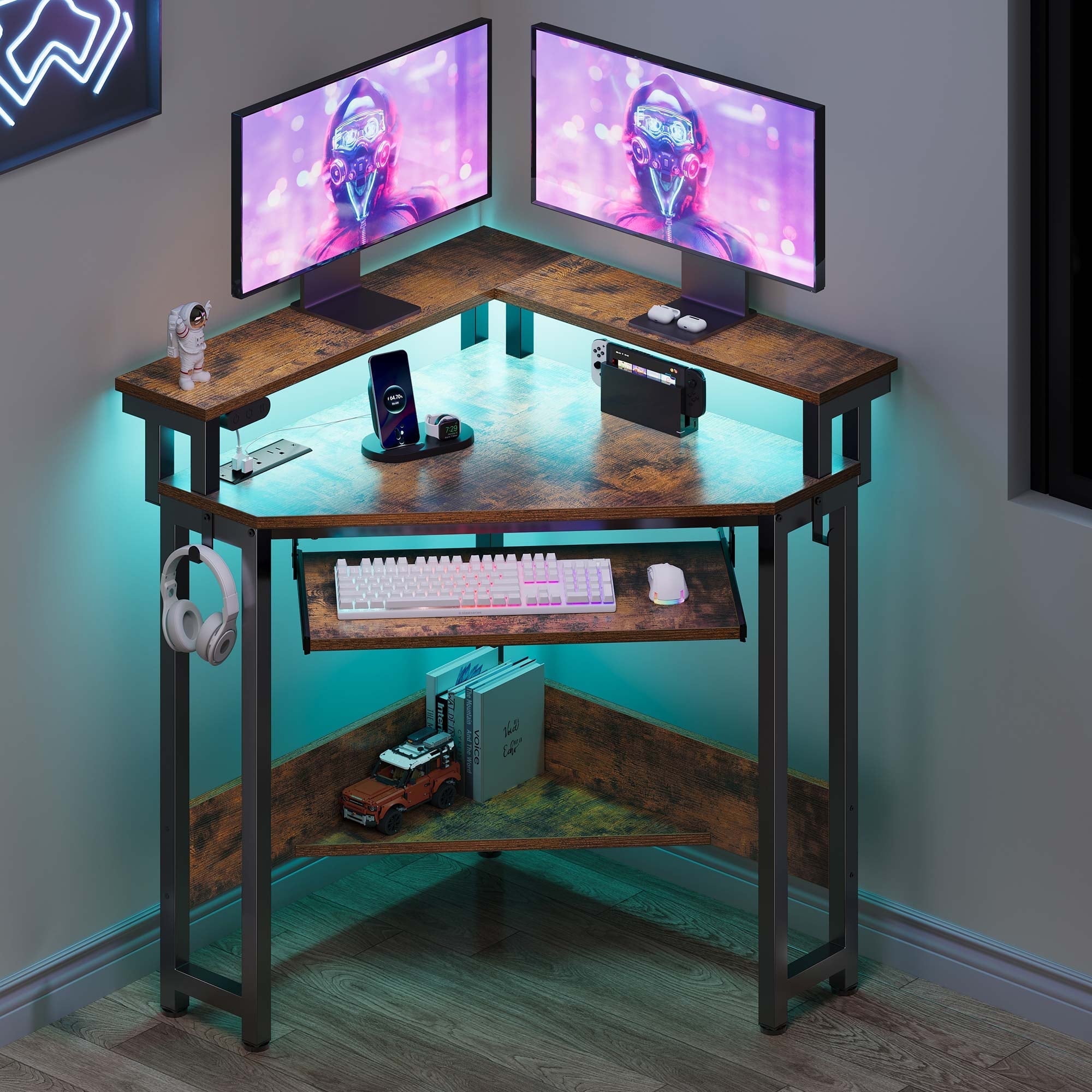 Greenstell Corner Office Gaming Desk 44.5 Inches L-Shaped Computer Desk ...