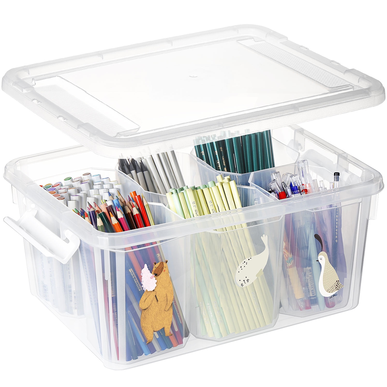 Greentainer 17 QT Plastic Storage Bins Clear Storage Box with Lids ...