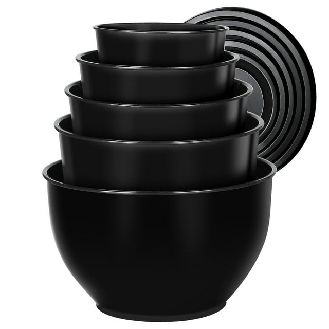 Greentainer 5-Piece Microwaveable Mixing Bowl Set with Lids, Nesting ...