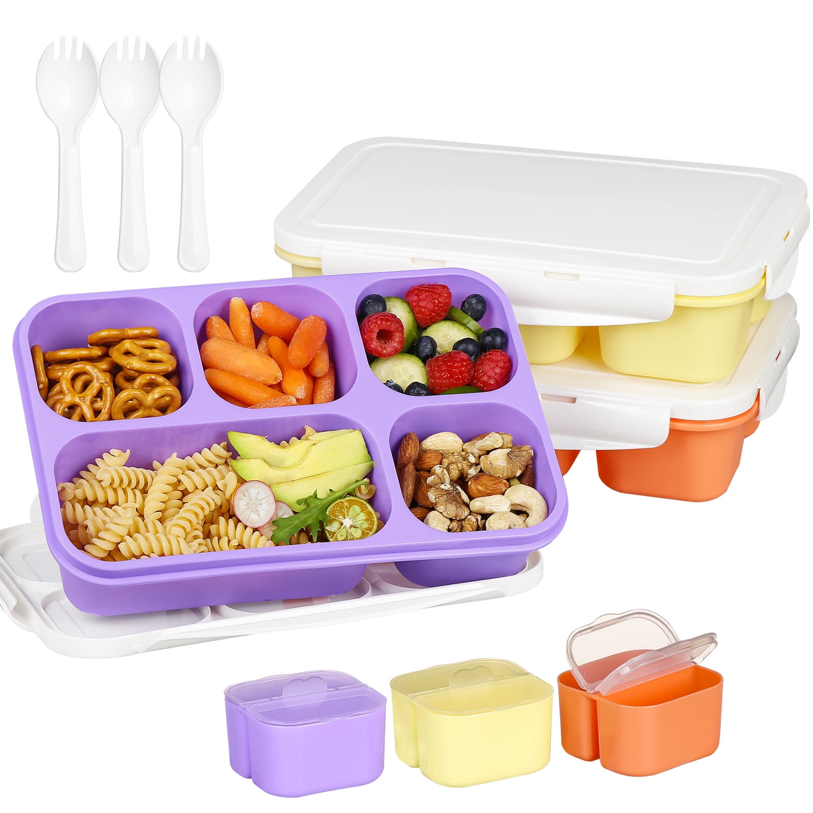 Greentainer Food Storage Containers Lunch Boxes with 5 Compartments ...