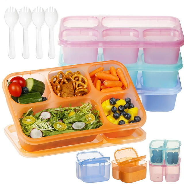Greentainer Meal Prep Lunch Boxes with 5 Compartments, Food Storage ...