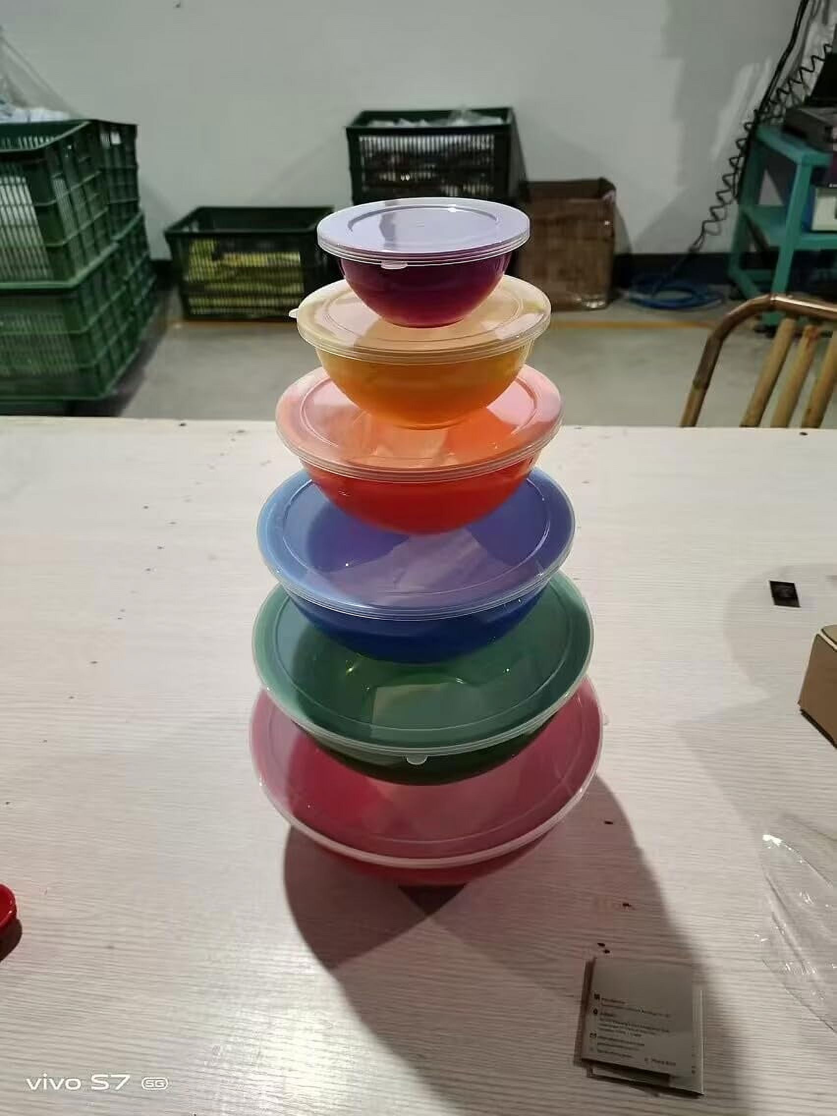 Greentainer Plastic Mixing Bowls with Lids Set 12 Piece Colorful Mixing ...