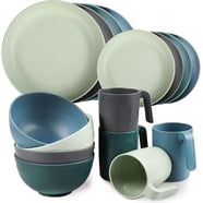 Elama Elle 18 Piece Porcelain Dinnerware Set with 2 Large Serving Bowls ...