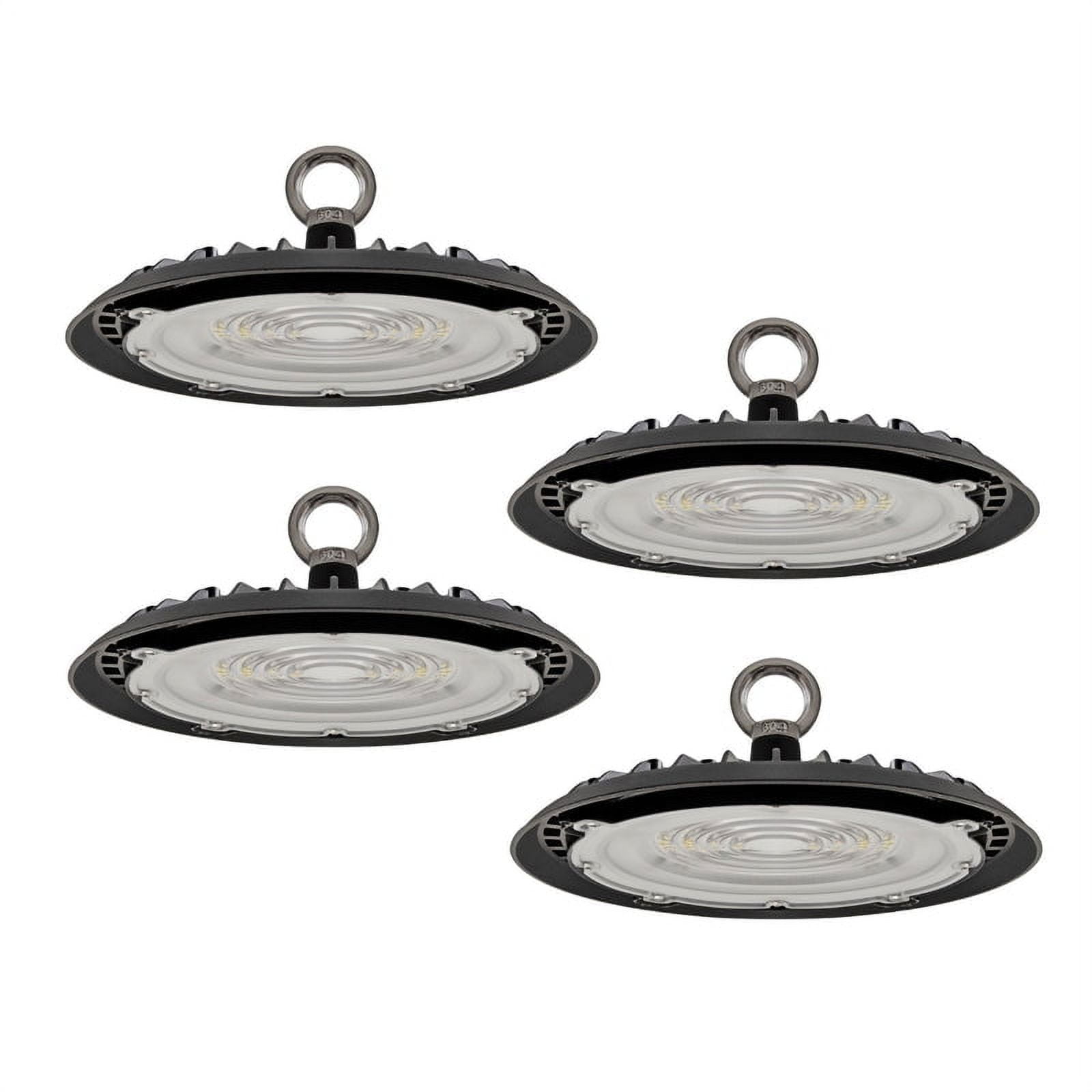 Greentek LED High Bay - 80W - 4 Pack - 8,800 Lumens - Slim UFO - Hook Mount - UFO Series - UL ...