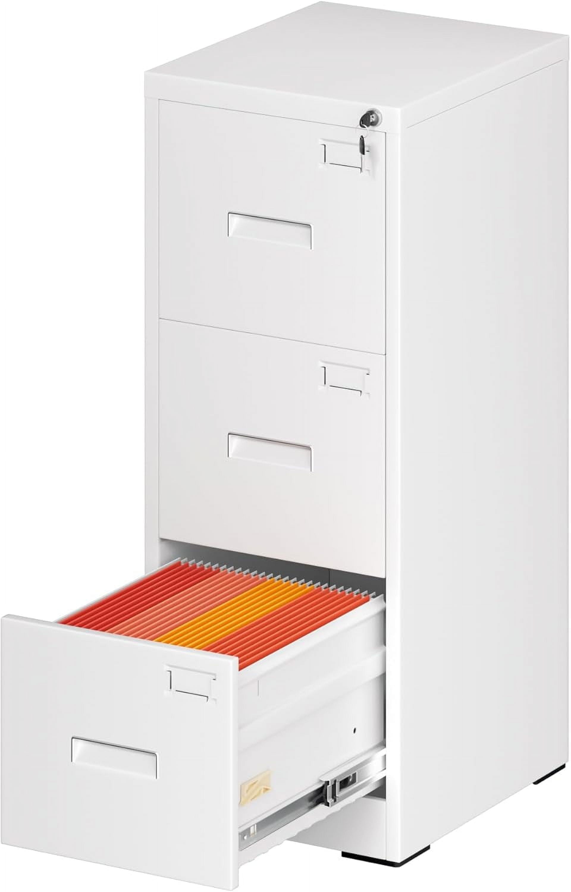 Greenvelly 3 Drawer File Cabinet with Lock, Metal Filing Cabinet for ...