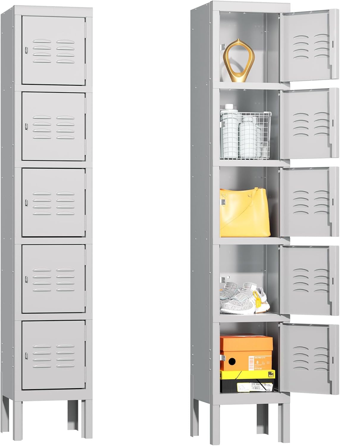 Greenvelly Metal 5-Tier Lockers for Employees Steel Lockers for Gym ...