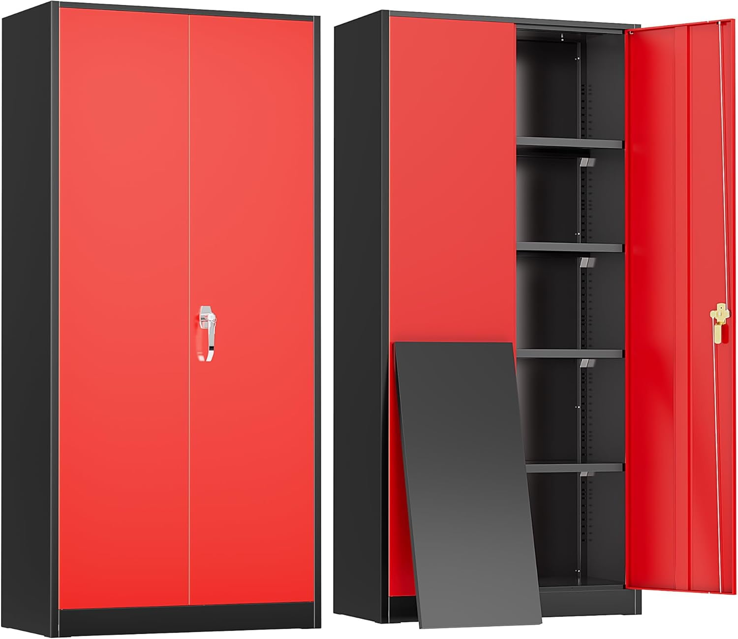 Greenvelly Metal Garage Storage Cabinet, 72" H Steel Lockable Storage ...