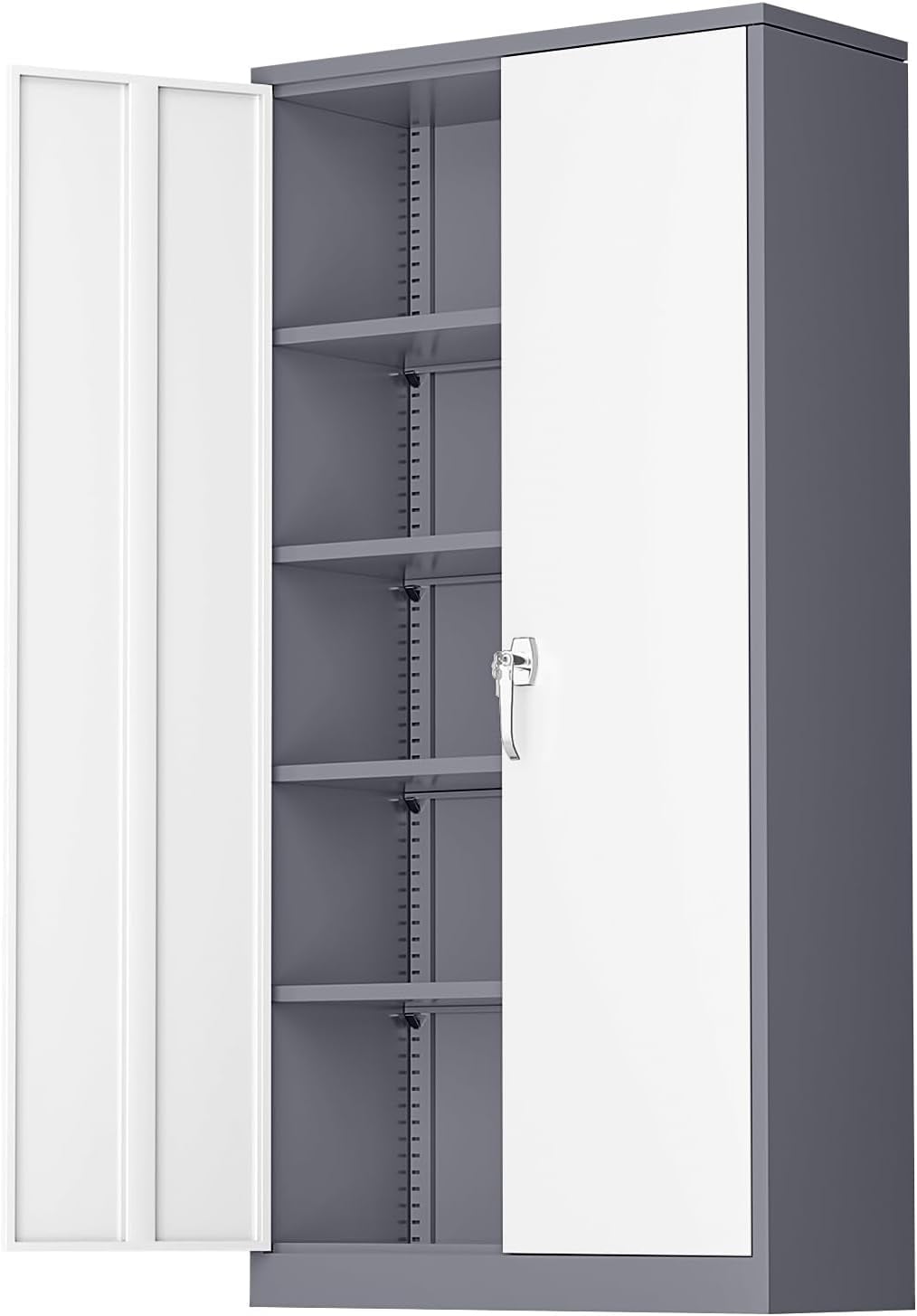 Greenvelly Metal Garage Storage Cabinet, Locking Steel Cabinet with 2 ...