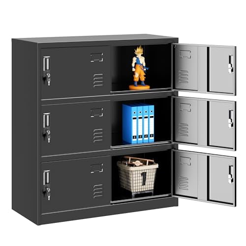 Greenvelly Metal Locker, 6 Doors Lockers for Employees with Keys,3 ...