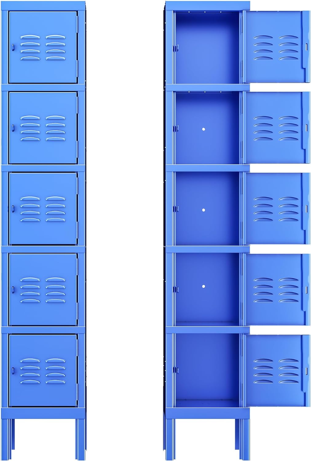 Greenvelly Metal Locker, 66”Lockers for Employees with 5Doors,Tall ...