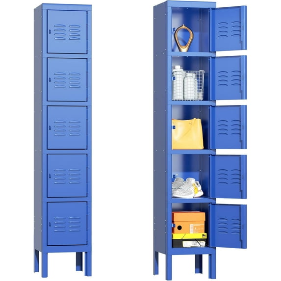 Greenvelly Metal Locker - Five Tier Box, Blue, 5 Door - Ideal for ...