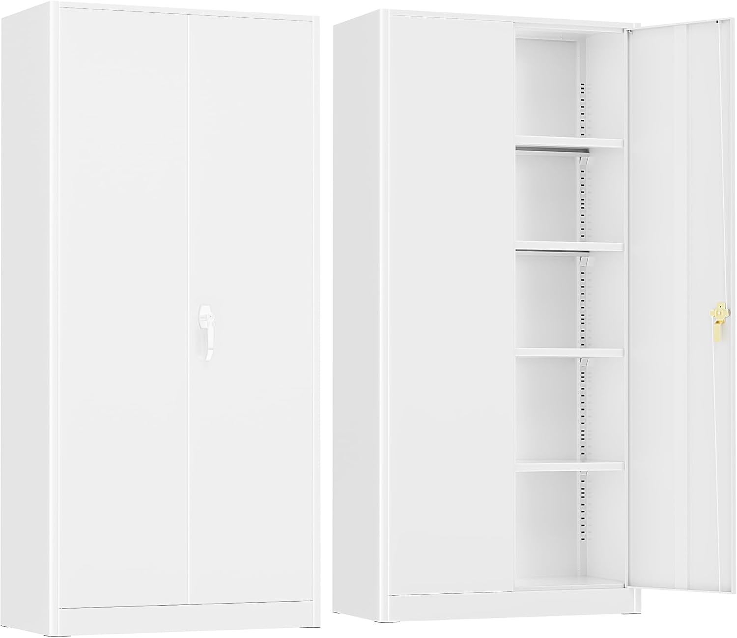 Greenvelly Metal Storage Cabinet with 2 Doors and 4 Adjustable Shelves ...