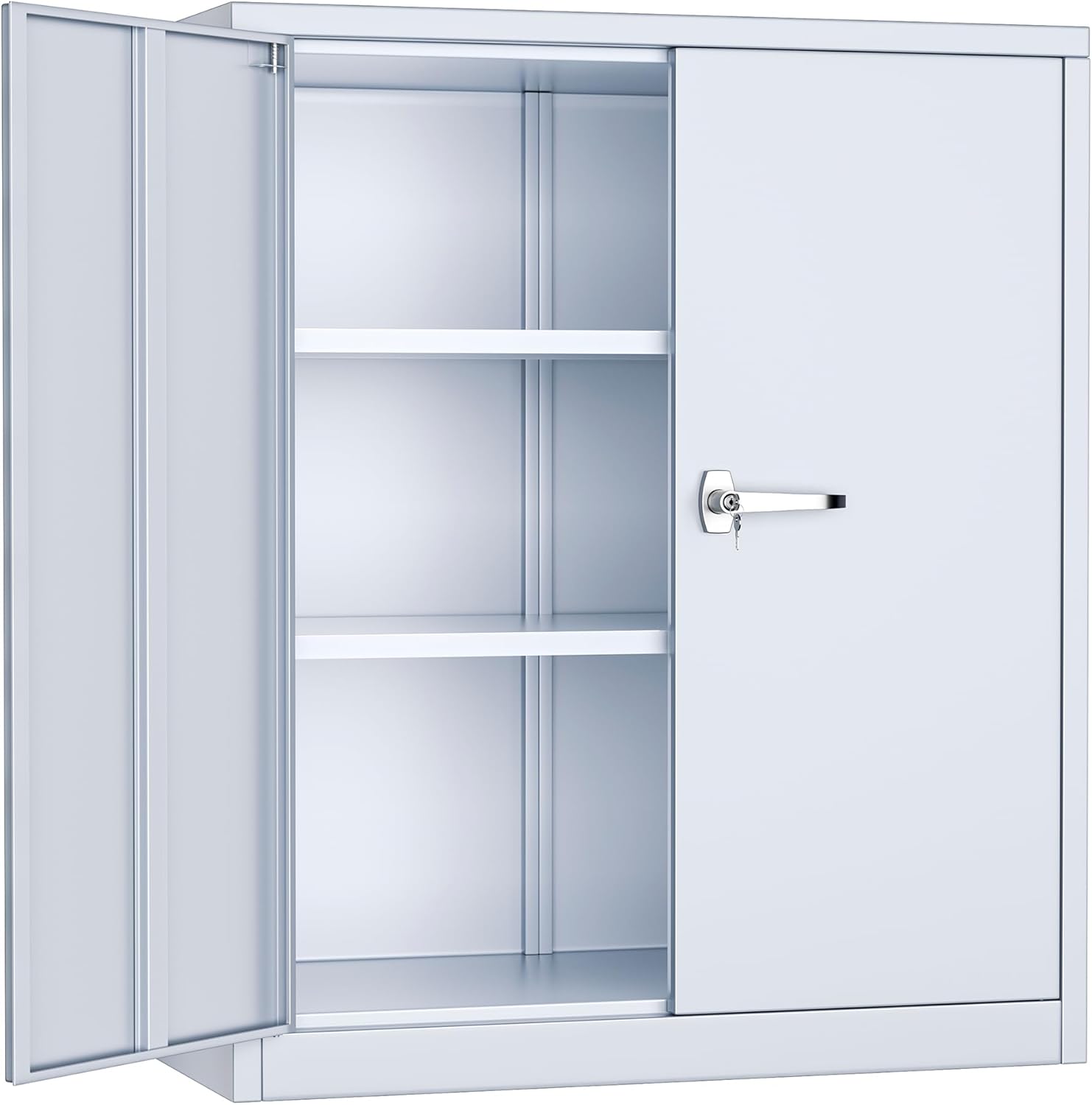 Greenvelly Metal Storage Cabinet, 42" H Locking Metal Garage Storage ...