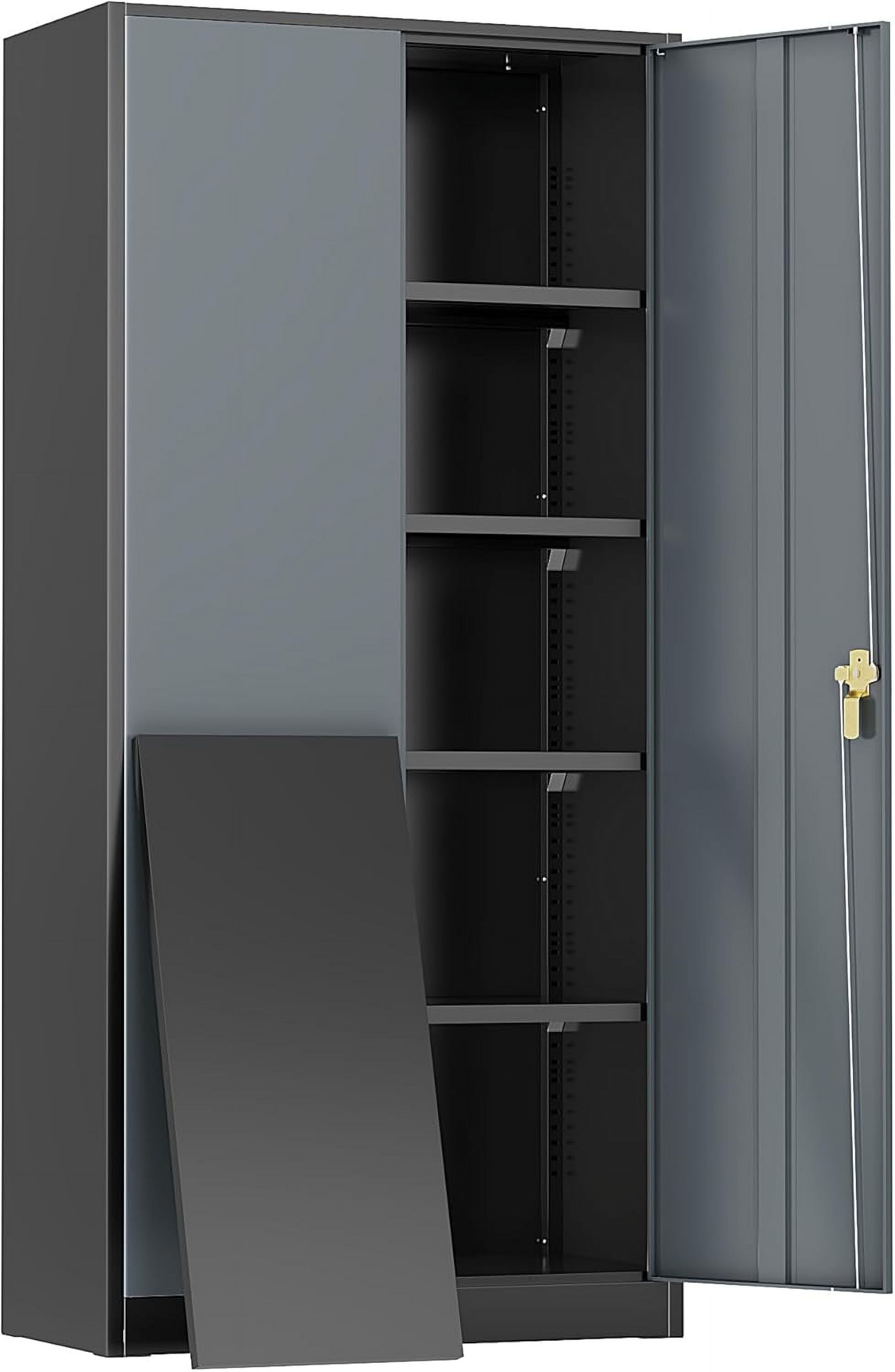 Greenvelly Metal Storage Cabinet, 72" Locking Metal Garage Storage ...