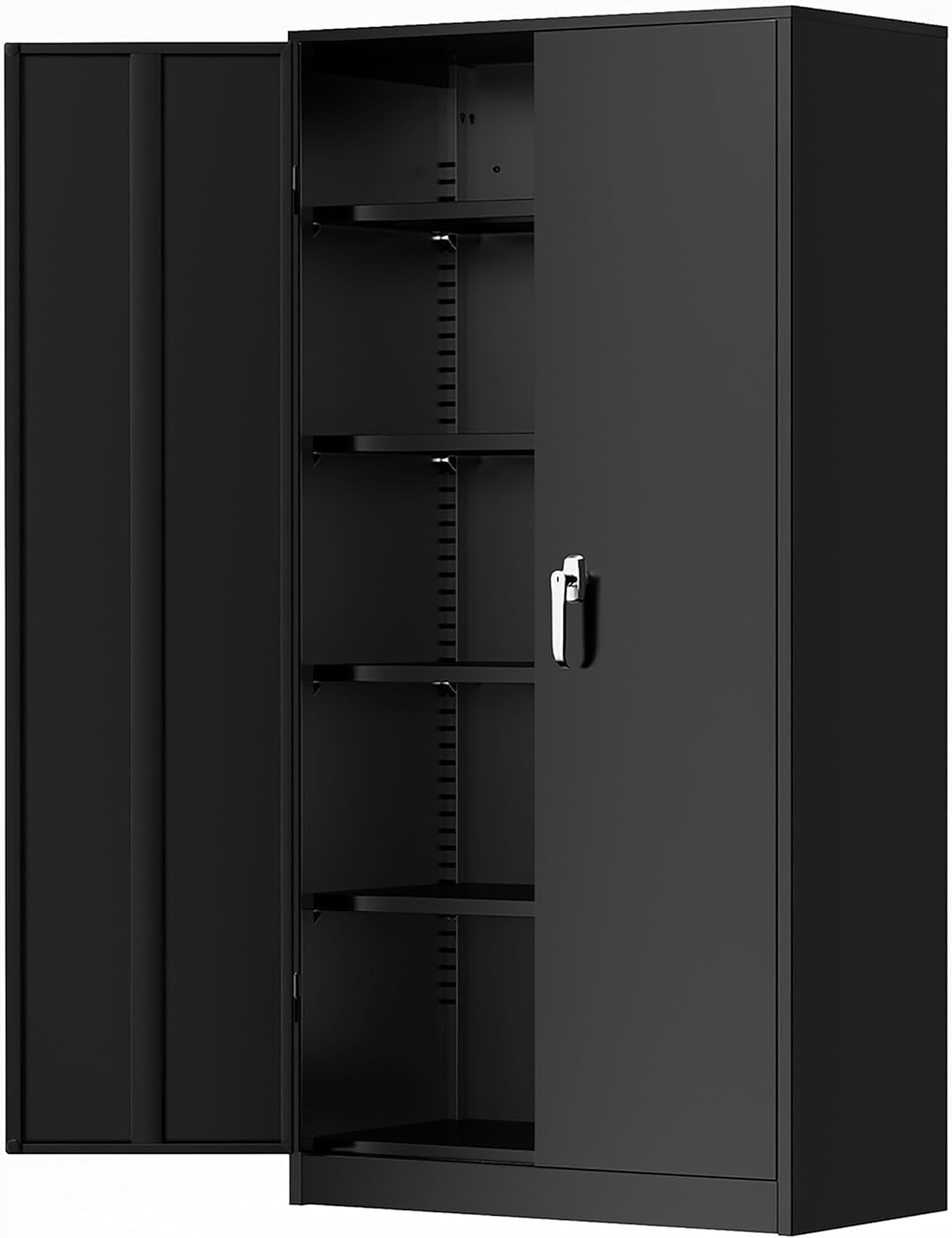 Greenvelly Metal Storage Cabinets 72” Black Garage Steel Storage ...