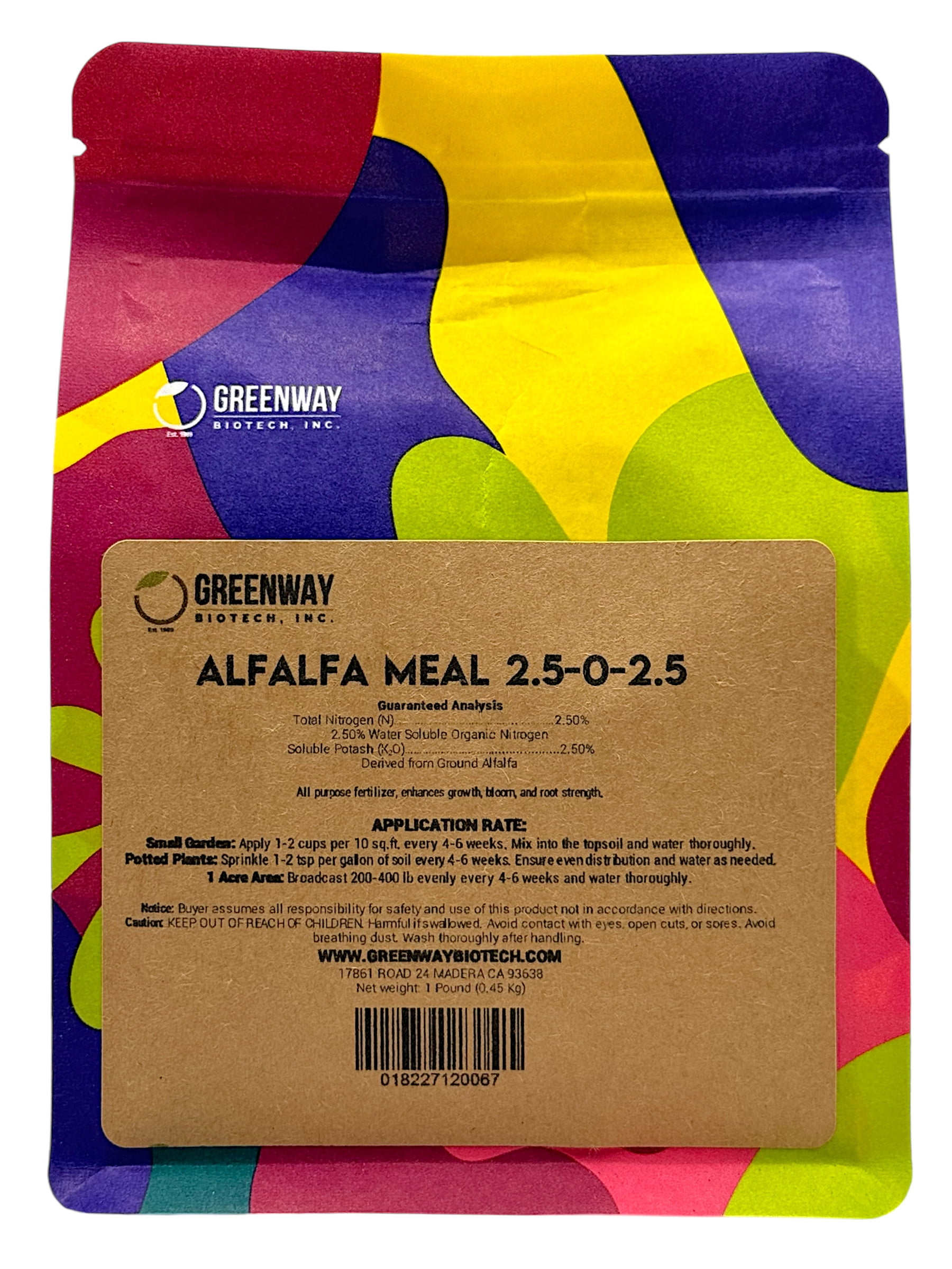Greenway Biotech Alfalfa Meal Fertilizer 2.50-0-2.50 1 Pound - Walmart.com