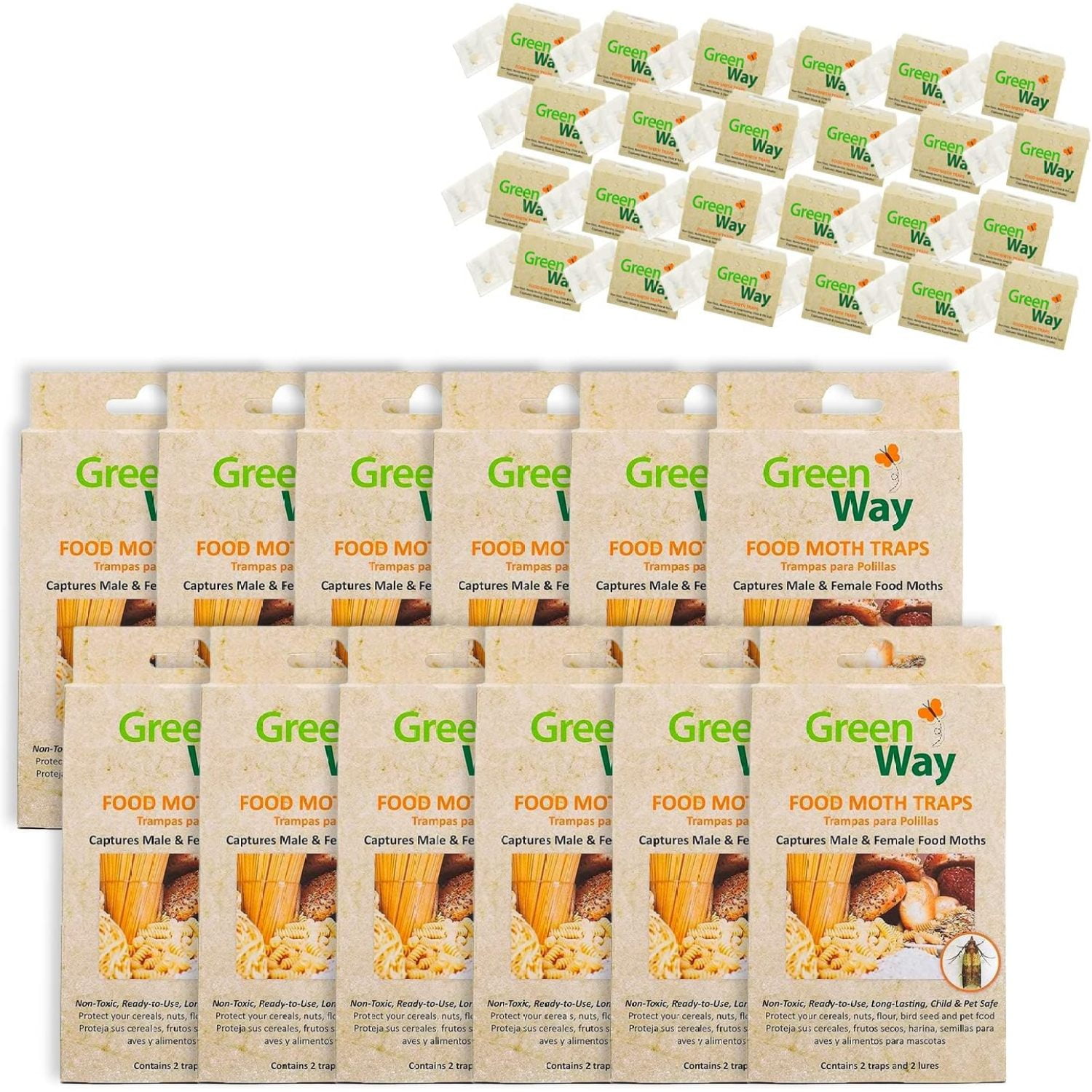 Greenway Pantry Food Moth Traps (24 Traps) - Alternative to Naphthalene ...