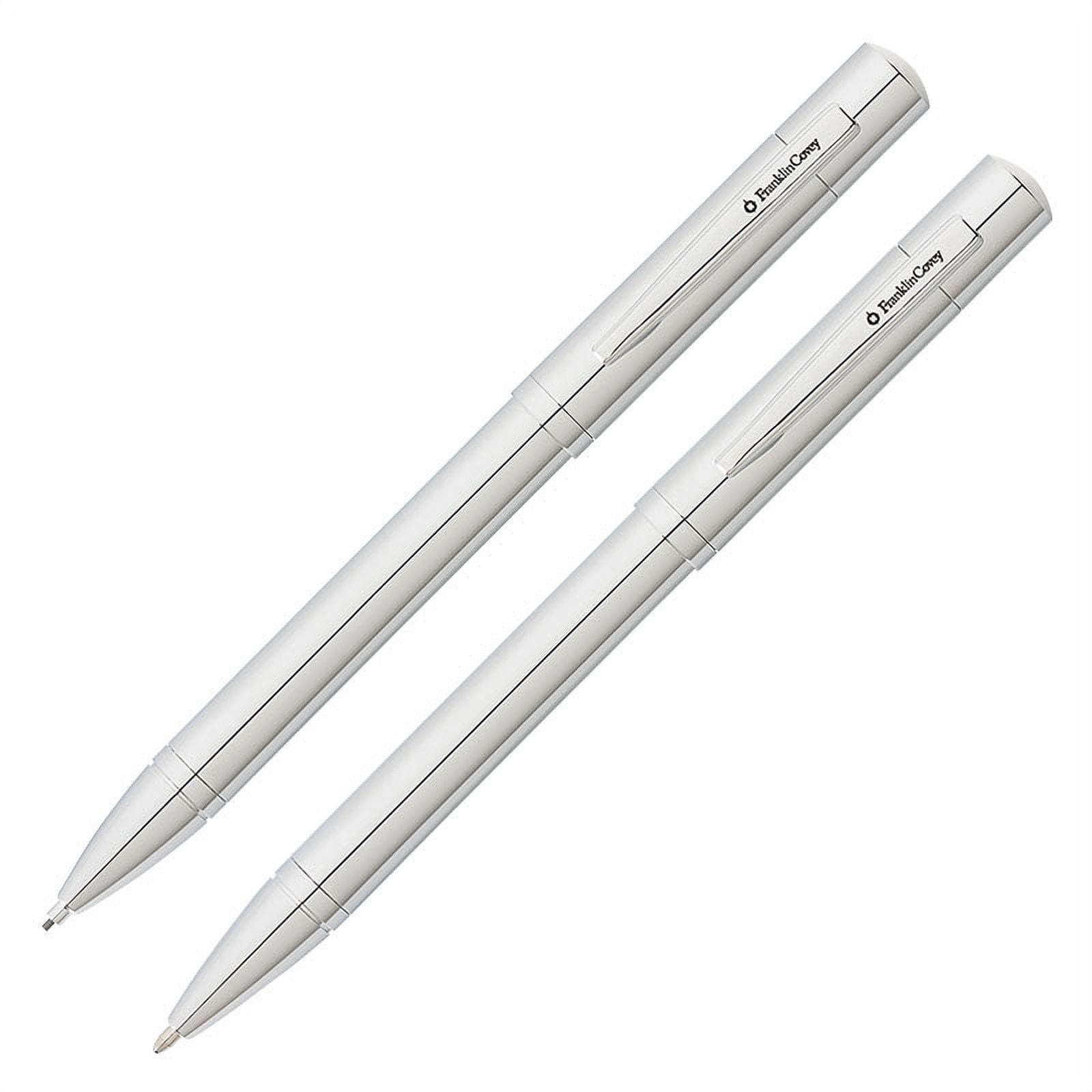 Greenwich Ballpoint Pen & .9mm Pencil Set by FranklinCovey - Chrome ...