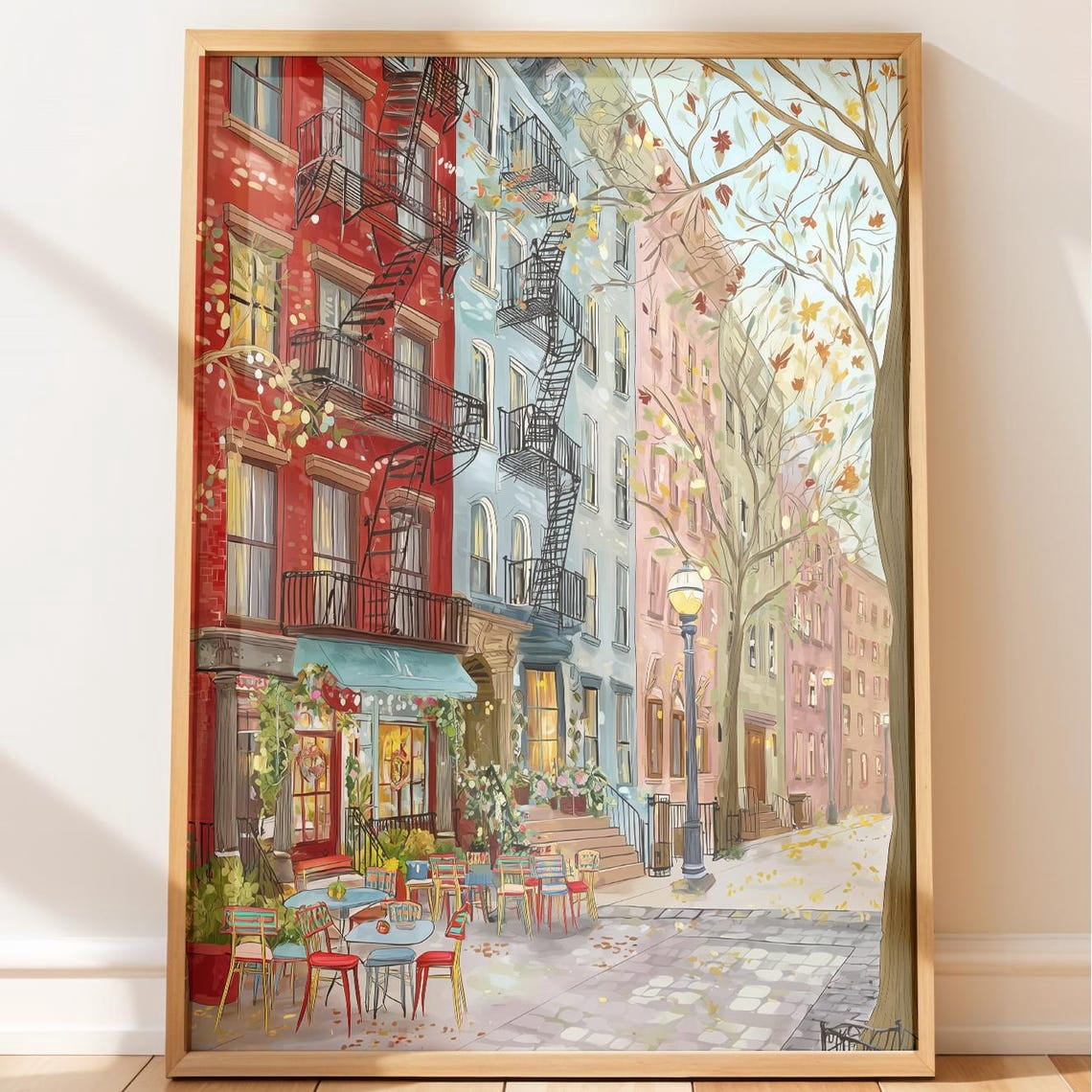 Greenwich Village Street Scene Watercolor Travel Unframed Paper Print ...