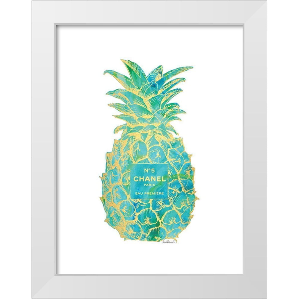 Greenwood, Amanda 15x18 White Modern Wood Framed Museum Art Print Titled - Green Gold Pineapple ...