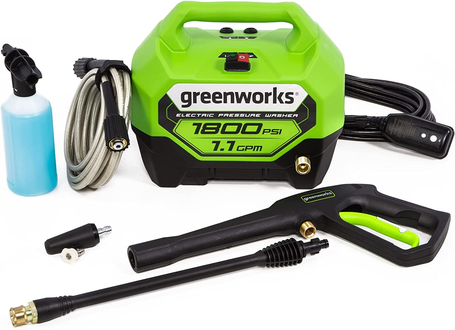 Greenworks 1800 PSI (1.1 GPM) Electric Pressure Washer PWMA Certified ...