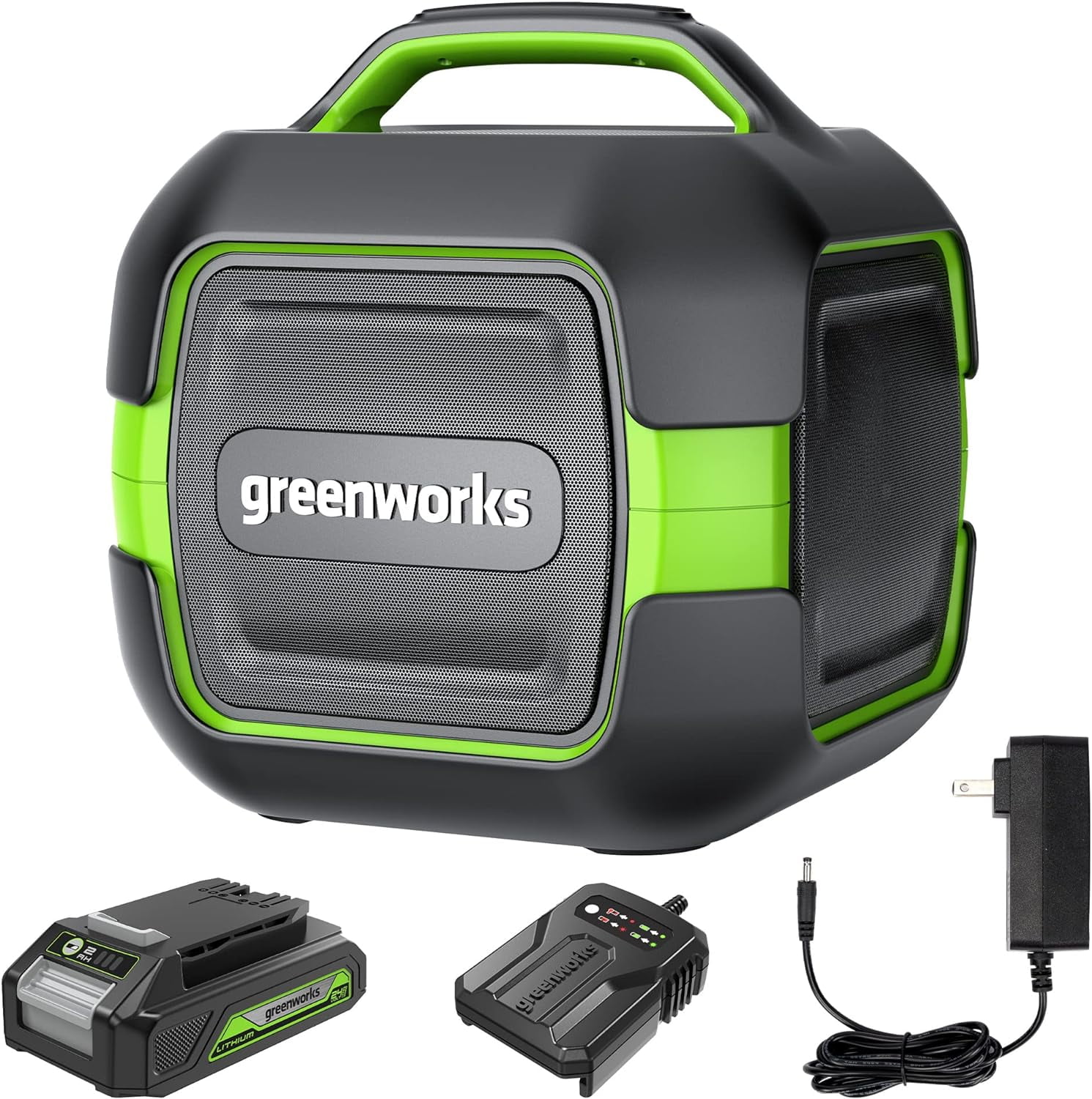 Greenworks 24V Bluetooth Speaker Kit, AC/DC Wireless Worksite Speaker ...