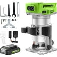 Greenworks, Compact Router, 24V Brushless, 30,000 RPM with 2Ah Battery ...