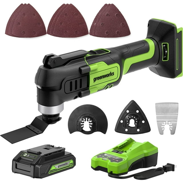 Greenworks 24V Power Operated Cordless Multi-Tool with 13 Accessories ...