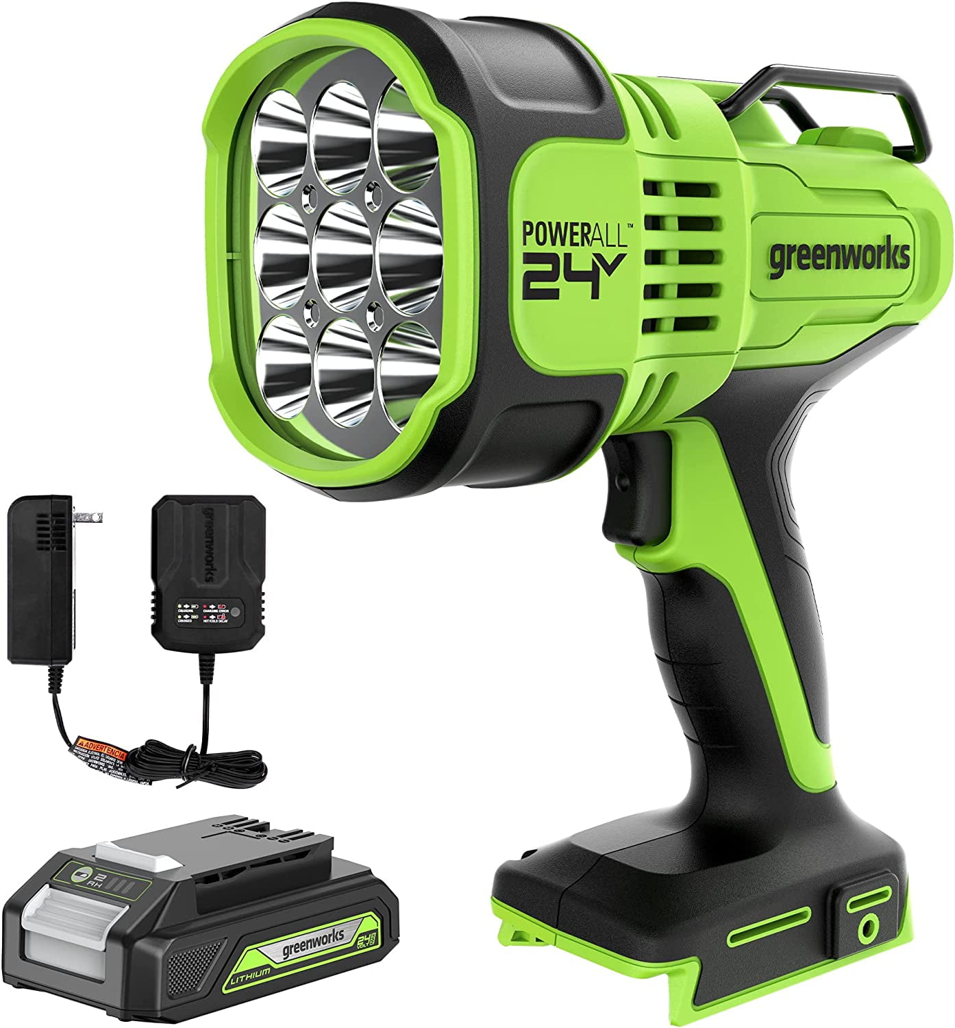 Greenworks 24V LED Spot Light Kit with 2Ah Battery and Charger ...