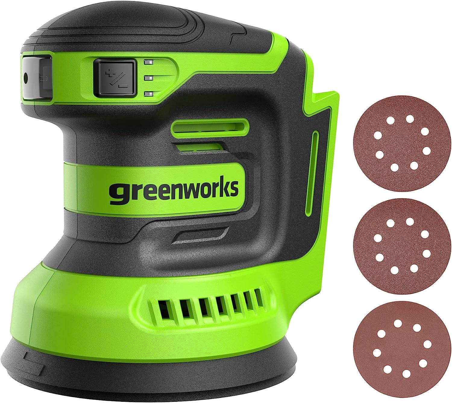 Greenworks 24V Orbital Sander Kit, 5" Random Sander Variable Speed ...