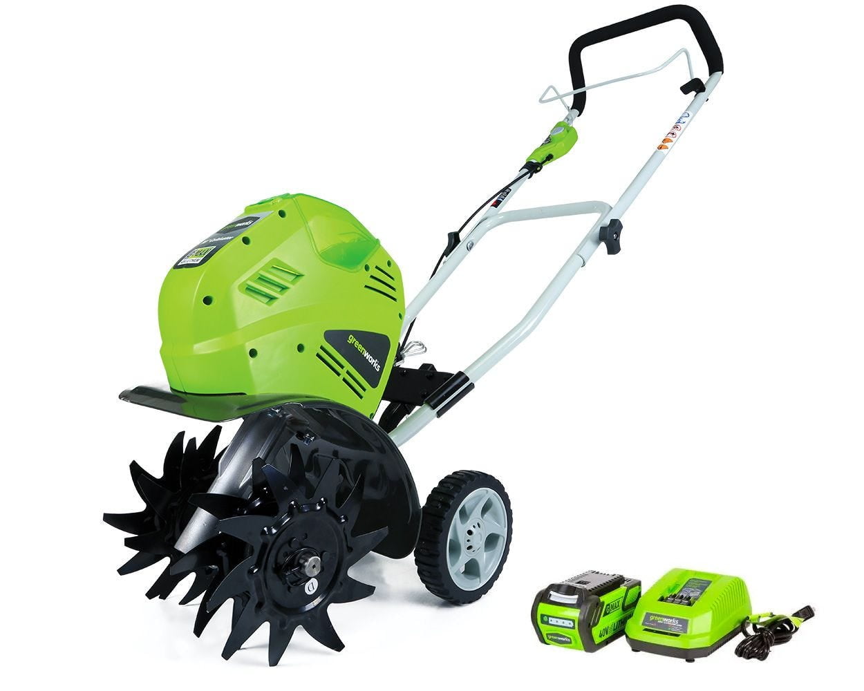 Greenworks Electric Tiller Cultivator Equipment, 40V 10-inch Cordless ...