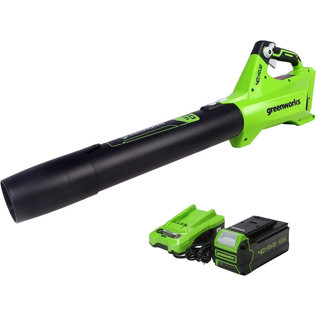 Greenworks 40V (120 MPH / 450 CFM) Cordless Axial Blower, 4Ah USB ...