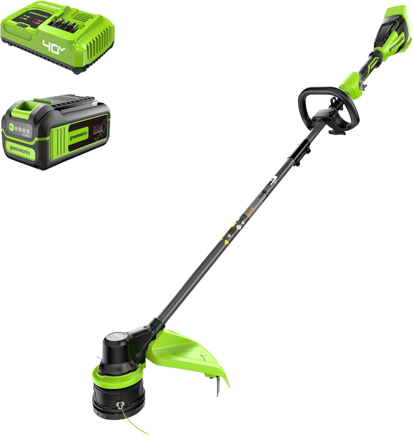 Greenworks 40V 17" Brushless Cordless String Trimmer/Weed Wacker, 5.0Ah ...