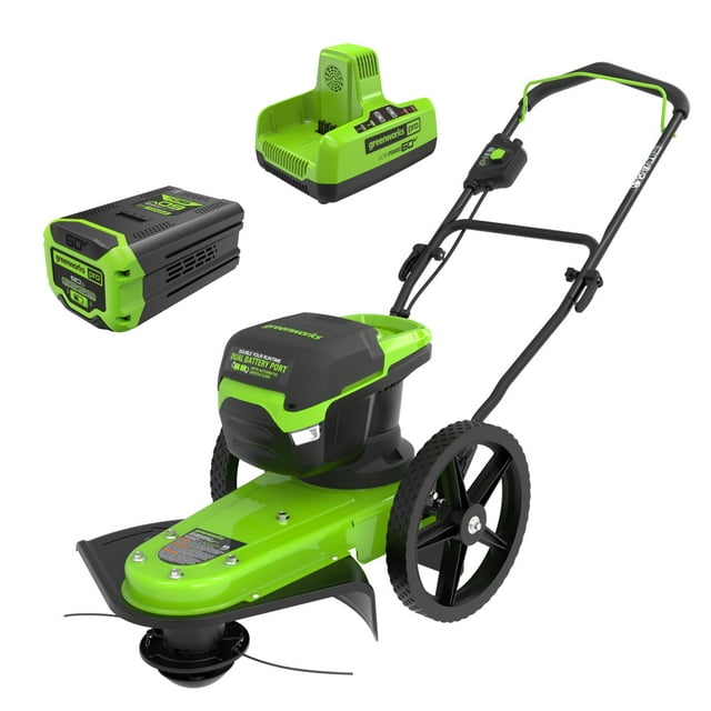 "Greenworks 60V 22"" Cordless Brushless Wheeled String Trimmer, Powered ...