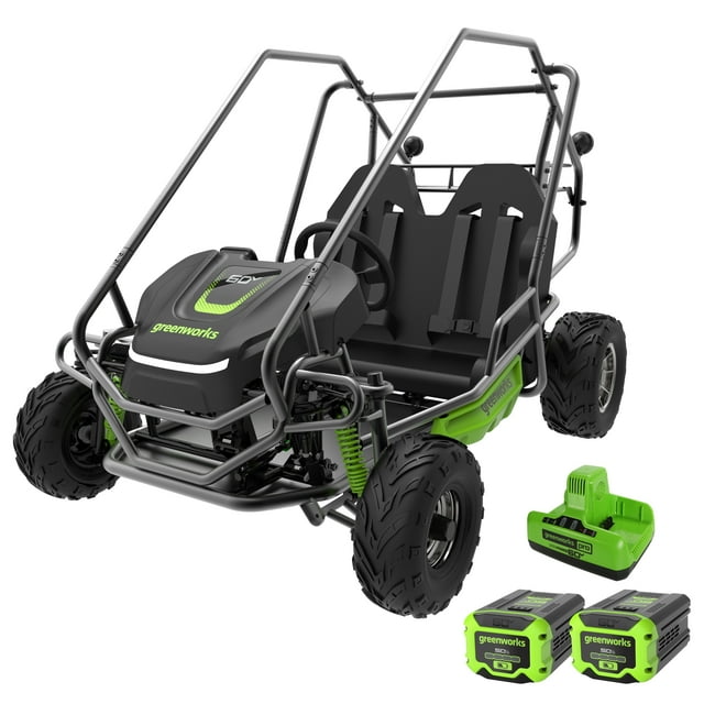 Greenworks 60V Stealth Series All-Terrain 2-Seat Electric Go-Kart + (2 ...