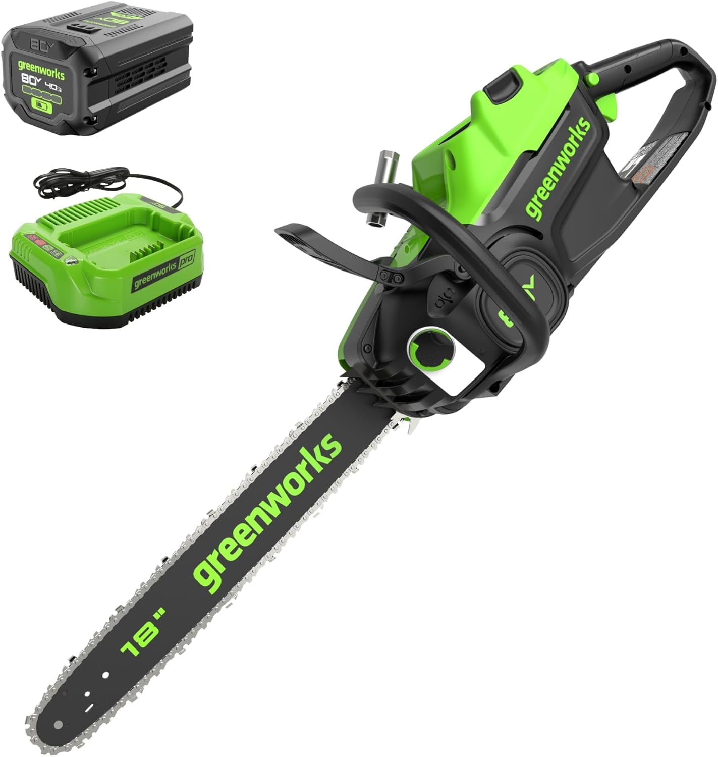 Greenworks 80V 18" Brushless Cordless Chainsaw (Great For Tree Felling ...