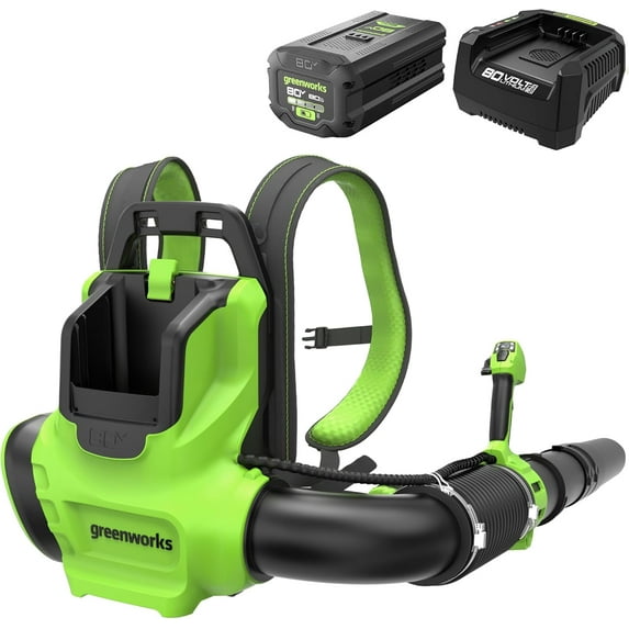 Greenworks 80V Backpack Leaf Blower - 750 CFM/180 MPH Brushless Motor ...