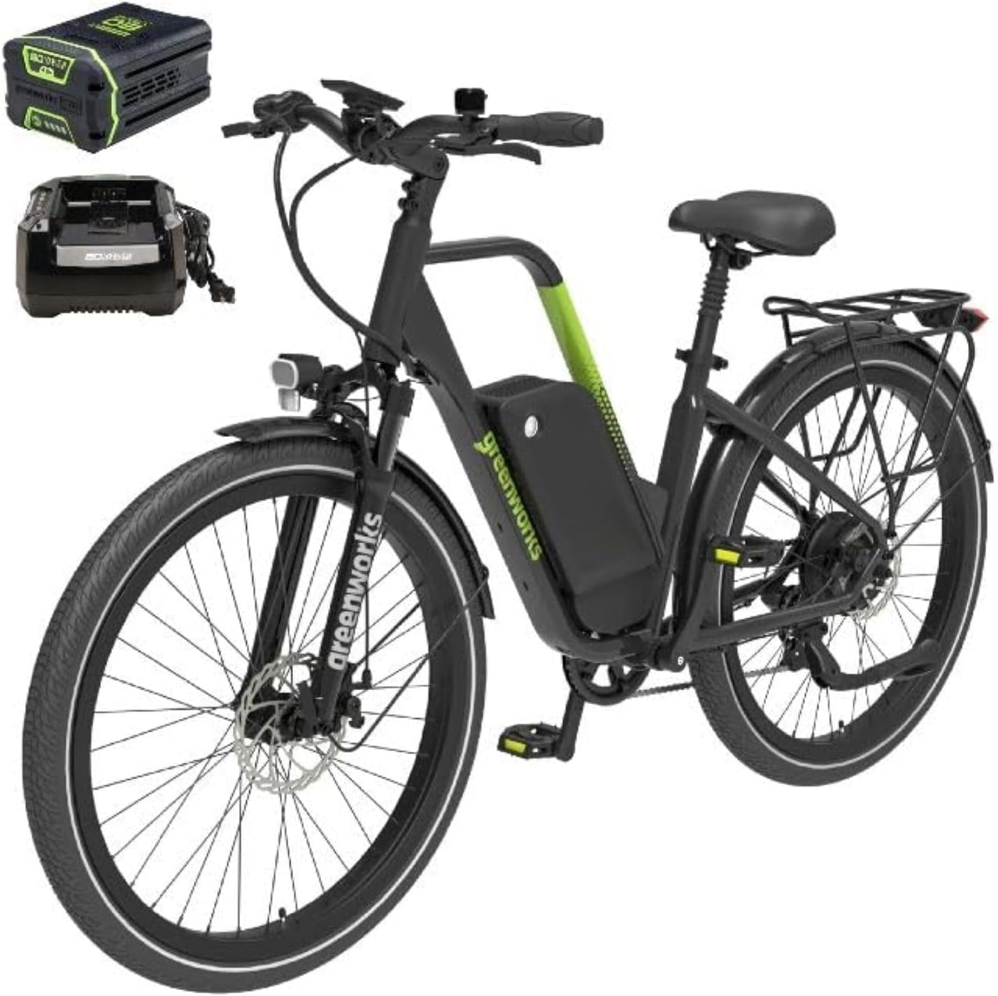 Greenworks 80V Venture Series 27.5” Commuter Electric Bike (20 MPH ...