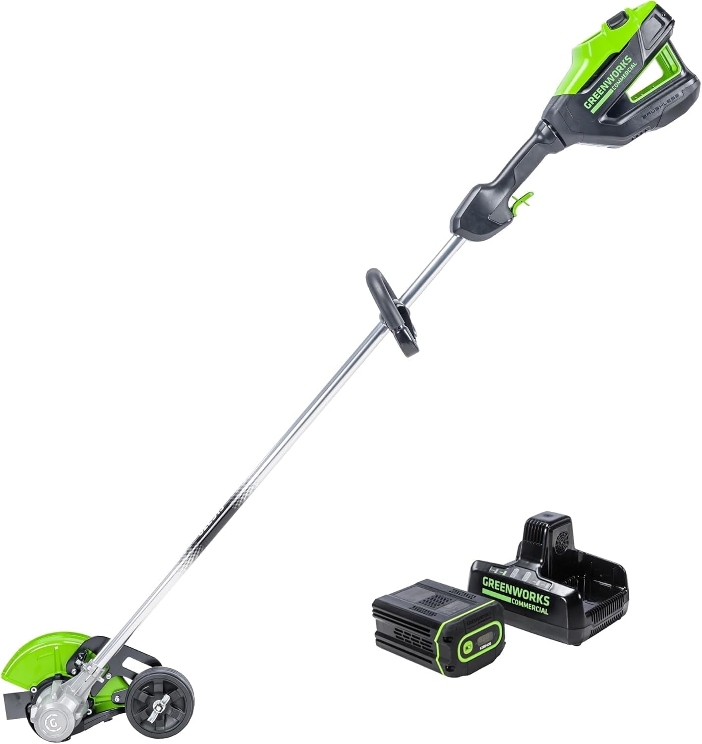 Greenworks 82V 8" Brushless Cordless Edger, 4.0Ah Batttery and Dual ...