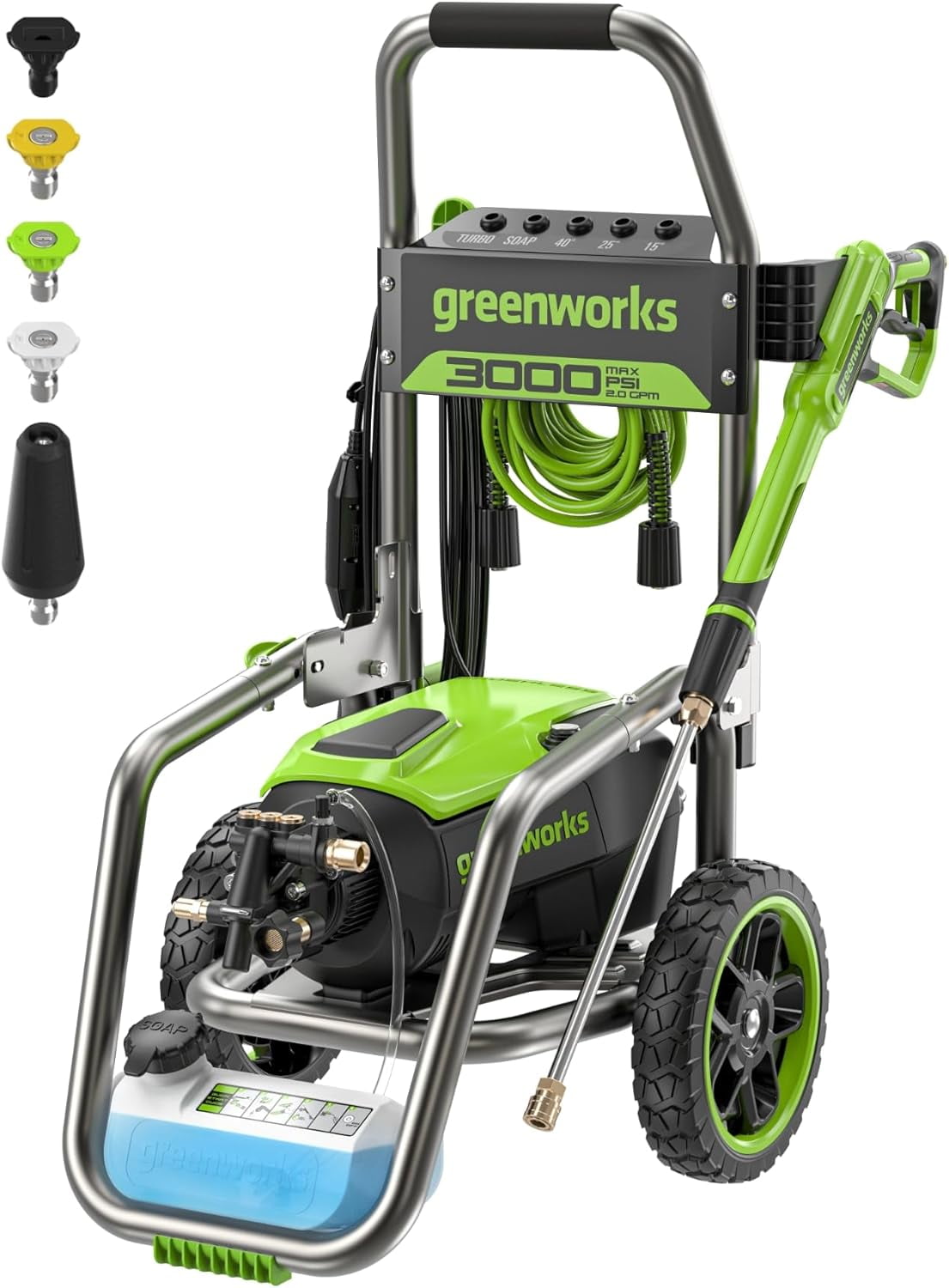 Greenworks Brushless 3000 PSI 2.0 GPM Max/ 1.1 GPM Electric Pressure ...