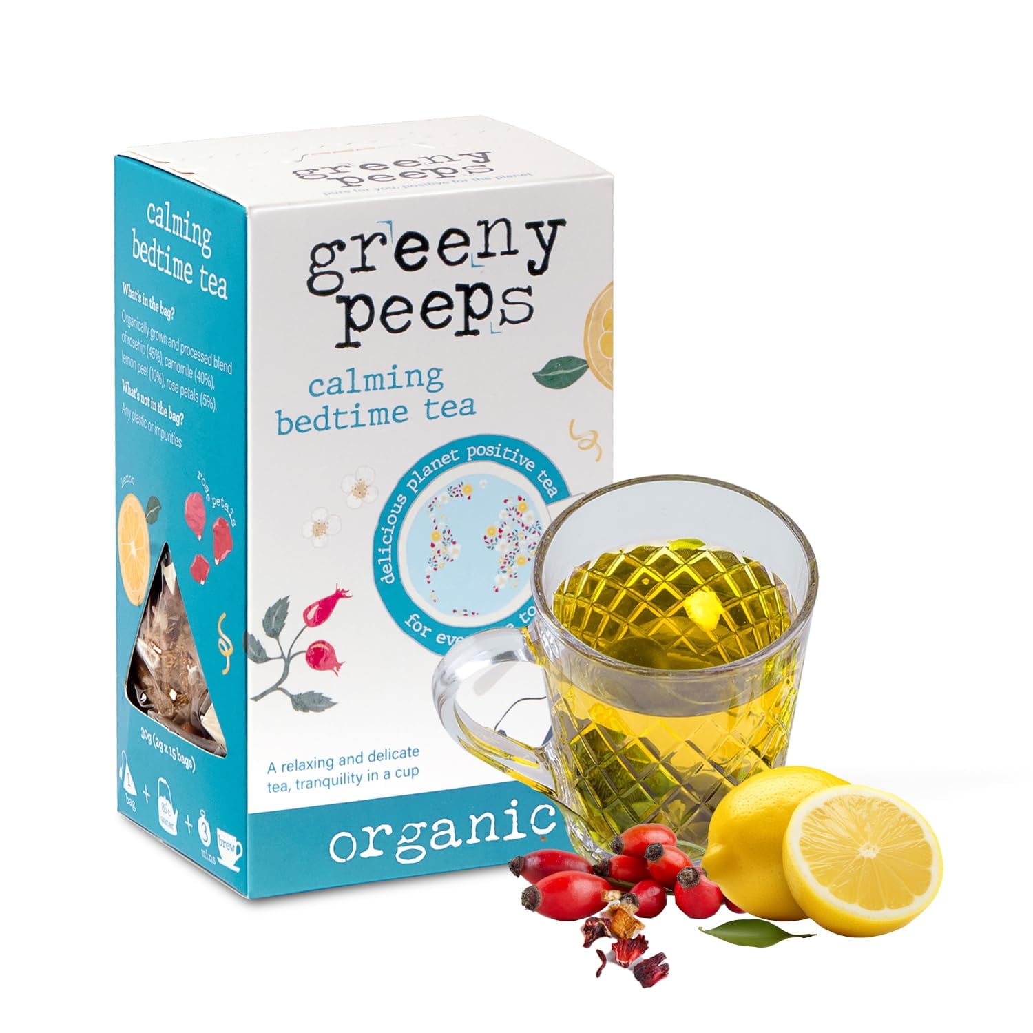 Greenypeeps Organic Calming Bedtime Tea - Sleep Support Nighttime Tea ...