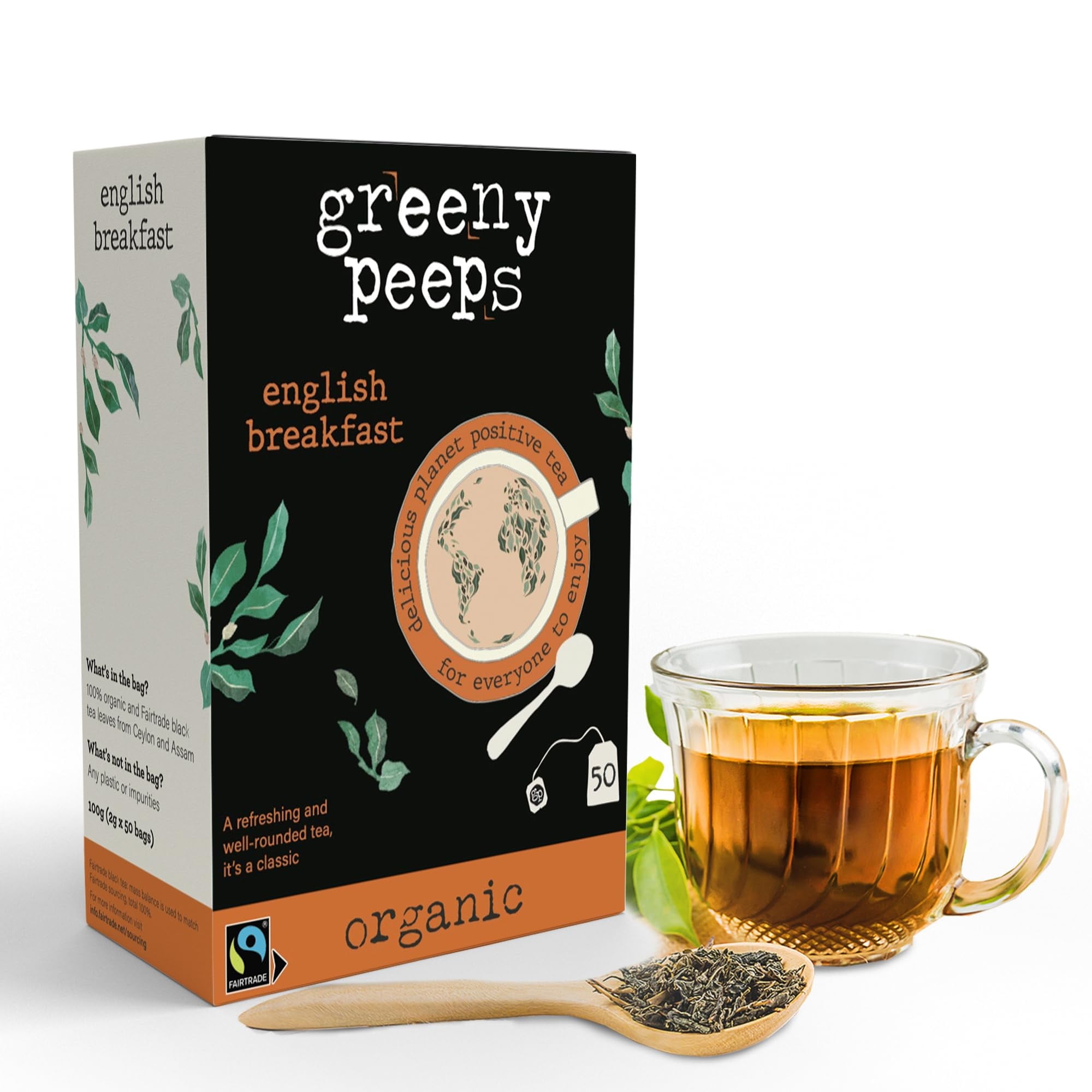 Greenypeeps Organic English Breakfast Tea Bags - Rich and Robust Ceylon ...