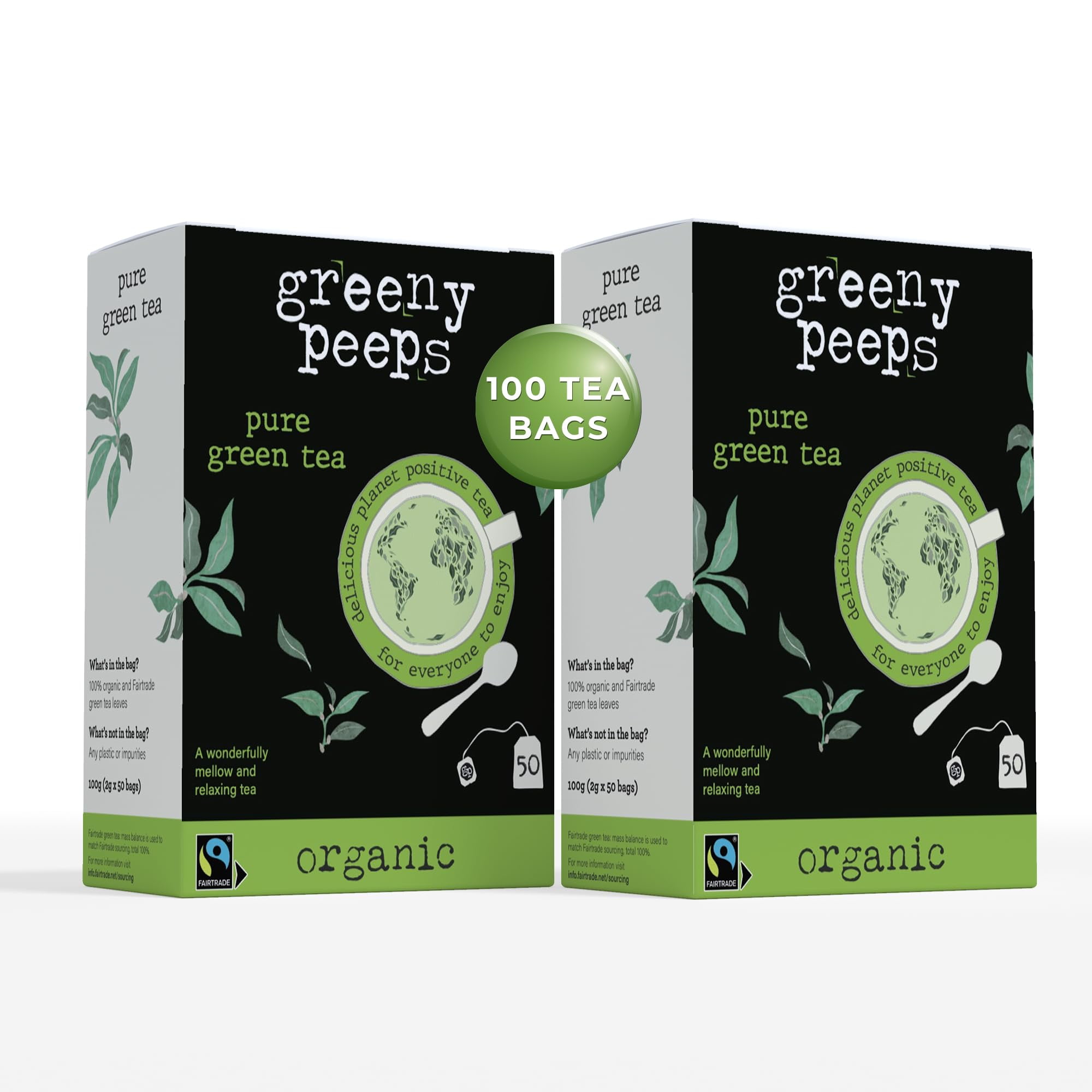 Greenypeeps Organic Green Tea Bags - Refreshing and Mellow Flavor ...