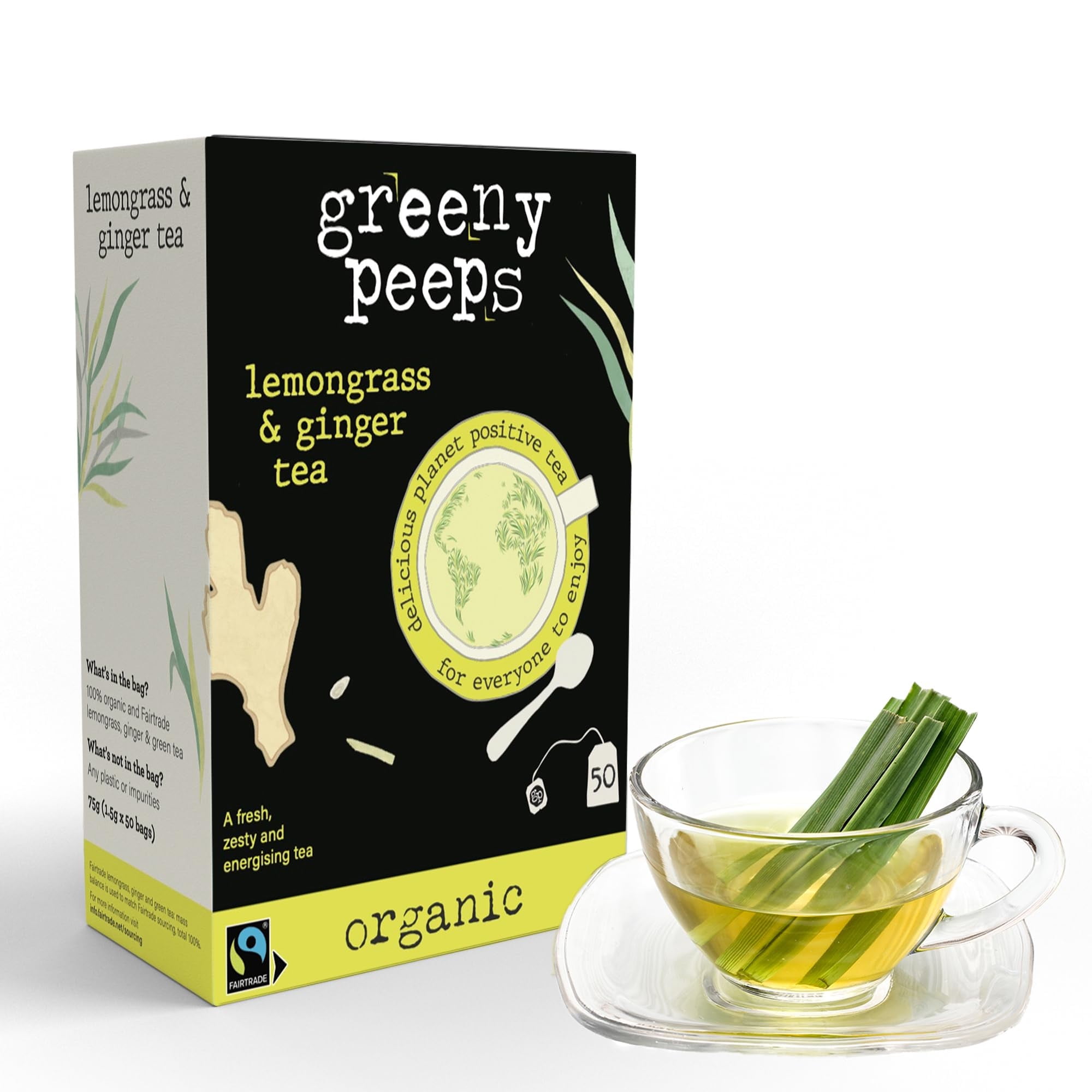 Greenypeeps Organic Lemongrass Tea with Ginger - Lemon Grass and Ginger ...