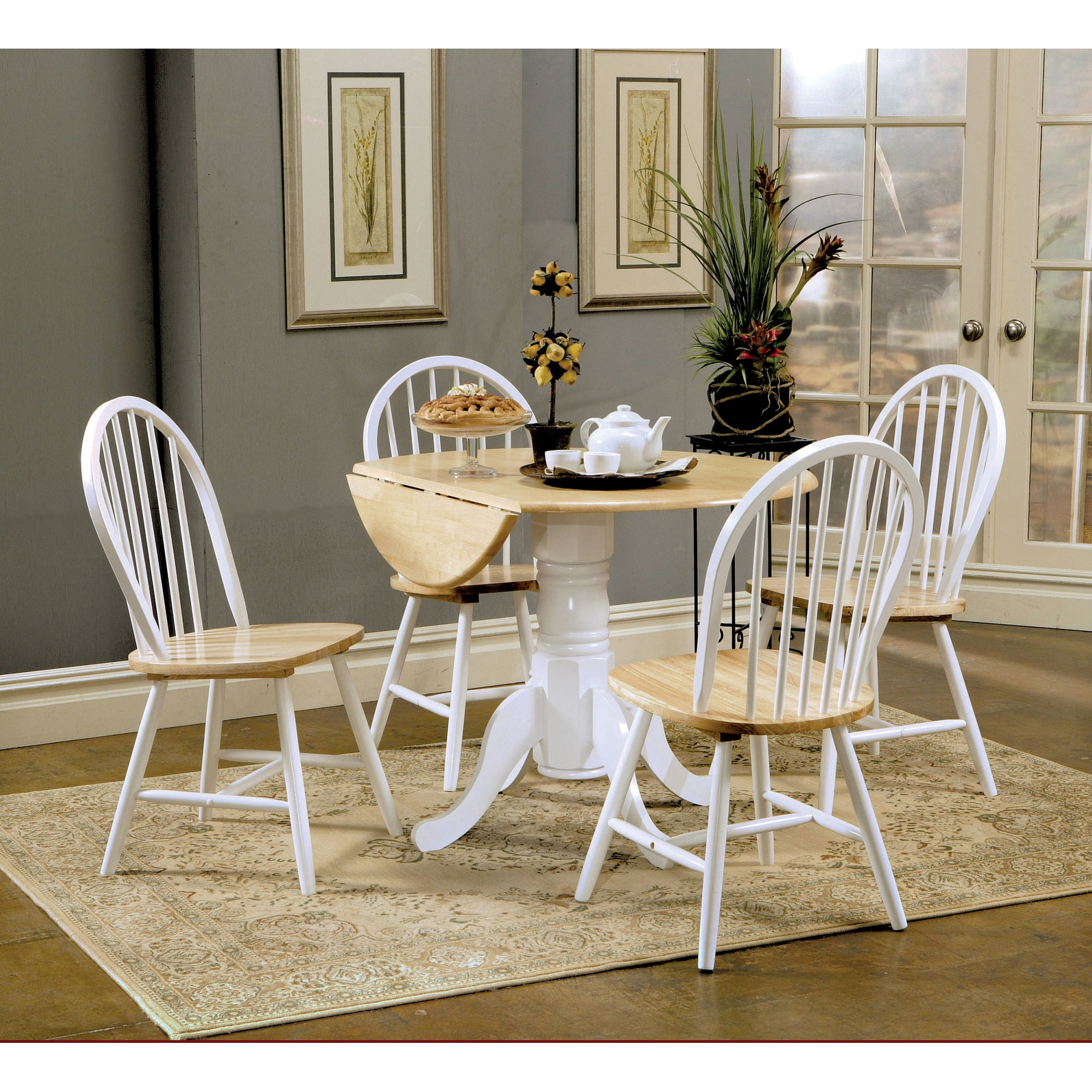 Greer Natural Brown and White 5-piece Dining Set - Walmart.com