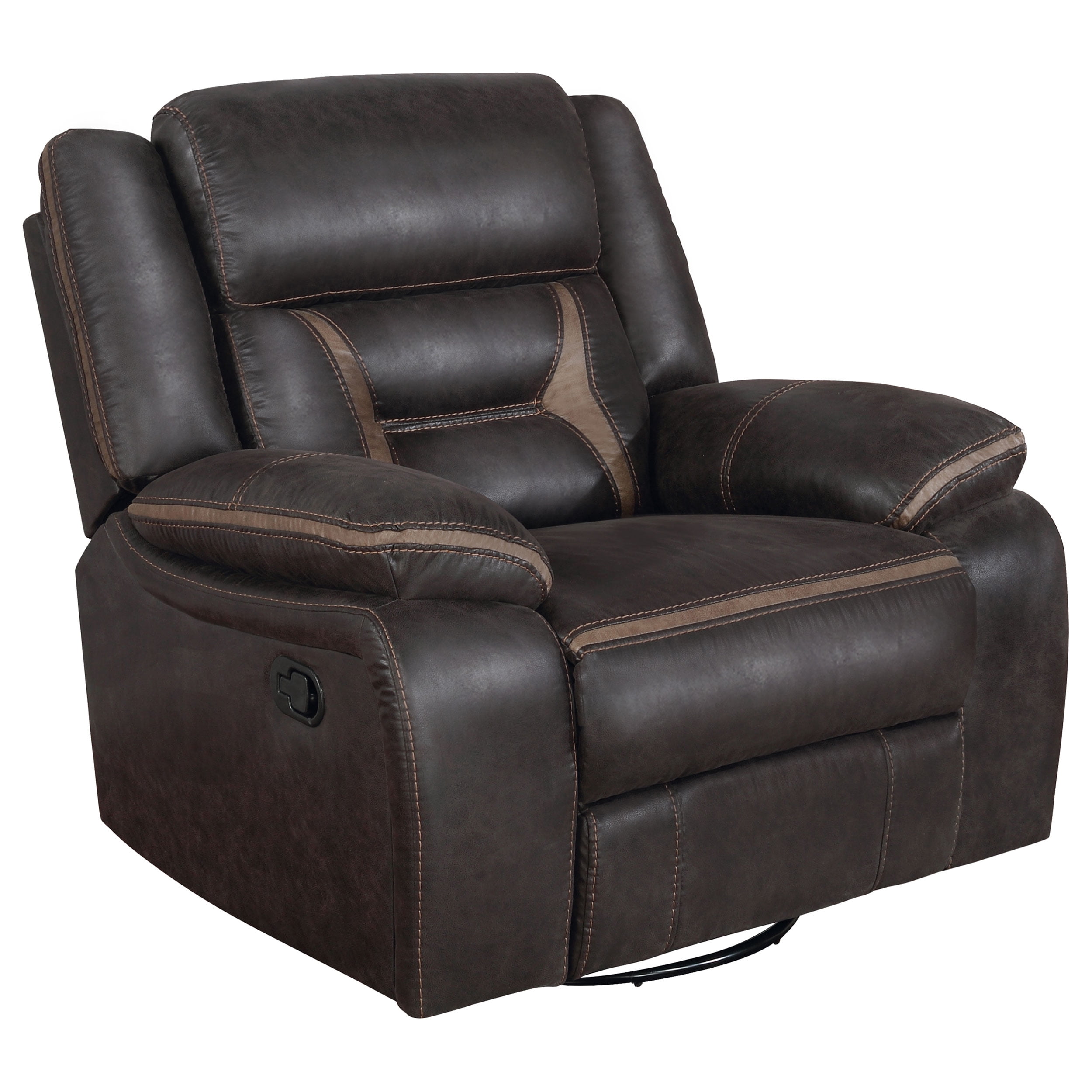 Greer Upholstered Swivel Glider Recliner Chair Brown - Walmart.com