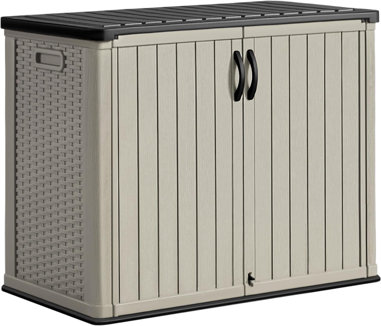 Greesum Outdoor Horizontal Storage Sheds 27 Cu.ft Resin Large Storaged ...