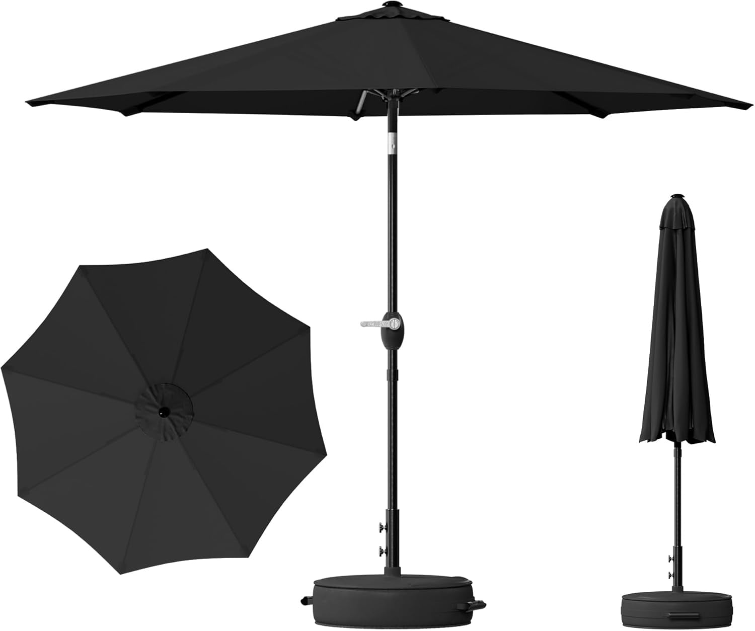 Greesum Outdoor Patio Umbrella with Base, Table Umbrella with 8 Sturdy ...
