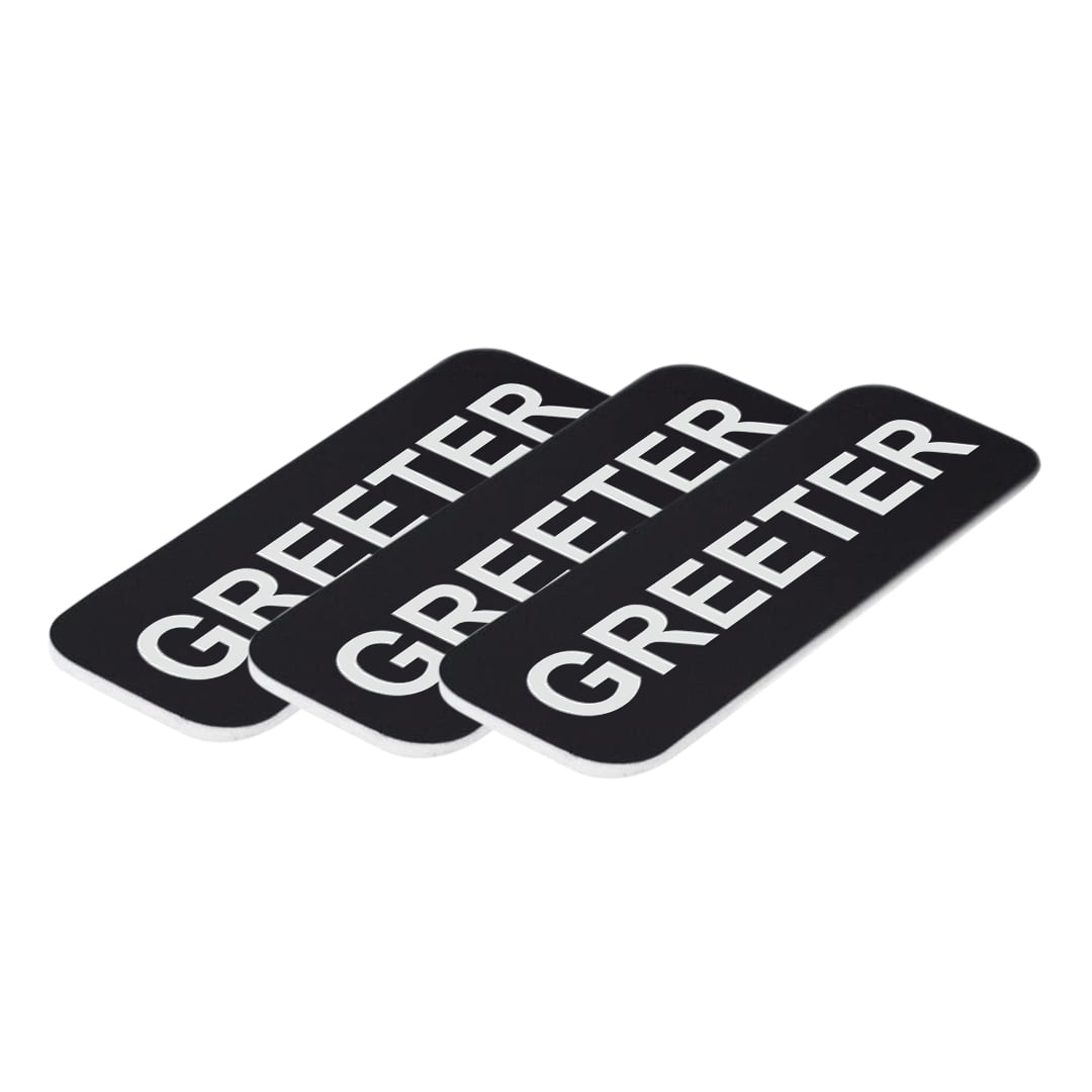 Greeter 1 x 3" Name Tag, Black (3 Pack) - Walmart.com